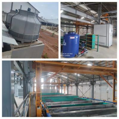 China Industrial Grade Aluminum Profile Anodizing Treatment Line with 150 T/M Capacity 8-12µm Film Thickness and 6500mm Max Profile Length for sale