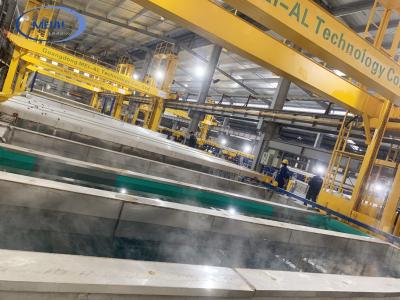 China Manual Horizontal U Mode Anodizing Production Line with 200T/month Capacity 6500mm Max Profile Length and 8-12µm Film Thickness for sale