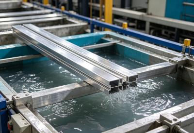 China Automatic Horizontal Anodizing Line for Aluminum Profiles with 750T/month Output 6500mm Max Profile Length and 8-12µm Film Thickness for sale