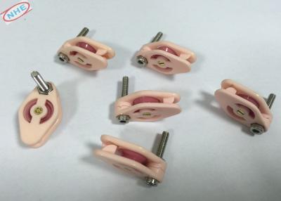 China Pink Caged Ceramic Wire Guide Pulley with Ra0.2 Polish and High-Speed Bearing for Coil Winding Machines for sale