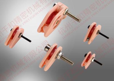 China HRA88 Caged Pink Ceramic Wire Pulley with Ra0.2 Polish and High-Speed Bearing for Coil Winding Machines for sale