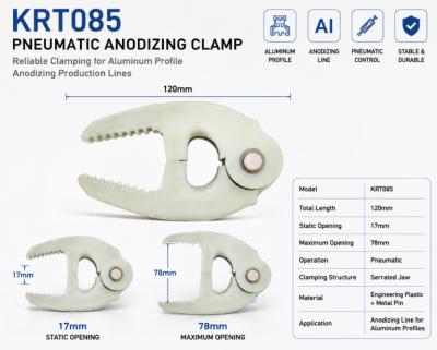 China 120mm Serrated  Anodizing Clamps Pneumatic Fixture For Automated Lines for sale