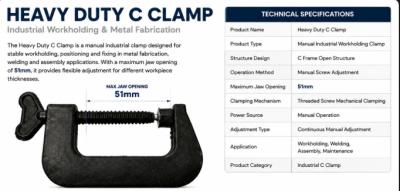China Industrial Workholding  Anodizing Clamps Heavy Duty C Clamp For Metal Fabrication for sale