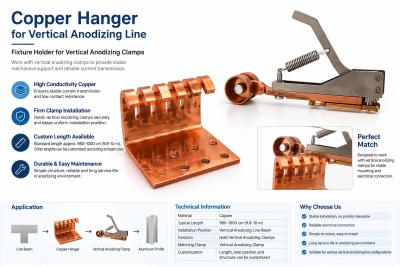 China Electroplating  Copper Base  980mm - 1000mm Vertical Anodizing Hanger for sale