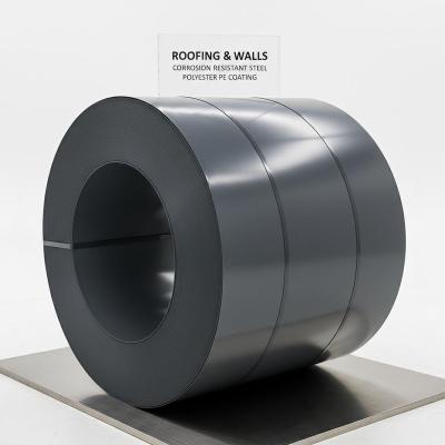 China Roofing Color Coated Steel Coil With Polyester PE Coating Offering Excellent Corrosion Resistance for Walls and Roofing for sale