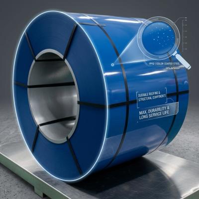 China DX51D Color Coated Steel Coil with PVDF Coating and RAL Color Customization for Roofing and Structural Use for sale