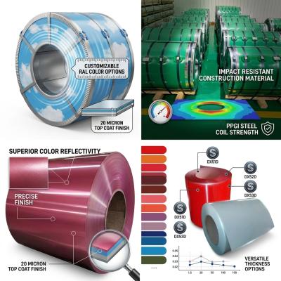 China HDP High Durability Polyester PPGI Steel Coil Z275 Coastal Grade Anti-Corrosion For Offshore Seaport Warehouse Building for sale