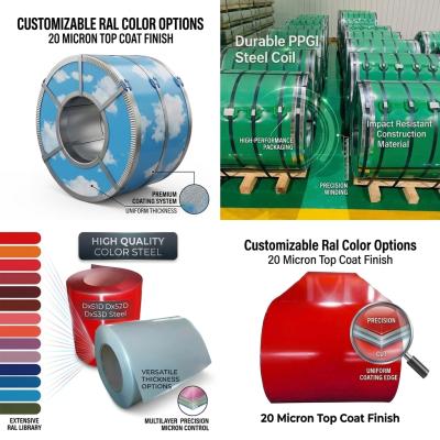 China Multi Standard Certified PPGI Steel Coil ASTM JIS EN GB DX51D For Global Export Building Construction Project Supply for sale
