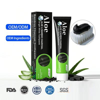 China Customizable Bamboo Charcoal Toothpaste Teeth Whitening Private Label Mint Flavor Without Fluoride Bulk Activated Toothpaste OEM for sale