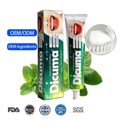 China OEM Private Label Customized Natural Toothpaste logo Custom Whitening Formula with Mint Flavor for Fresh Breath 140g for sale