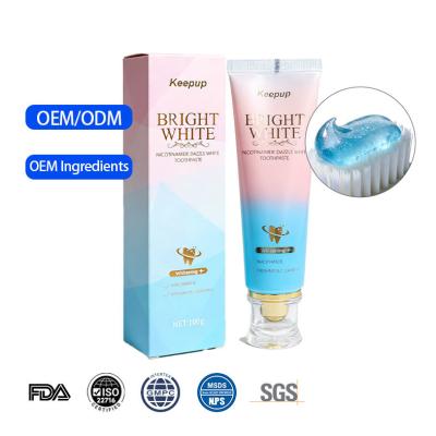 China Customize Manufacturer Nicotinamide Whitening Toothpaste Orange Flavor Fresh Breath Clean Mouth Action Remove Stains Tartar for sale