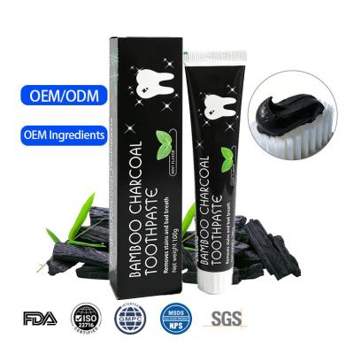 China Factory Bulk Cool White Organic Toothpaste Biodegradable Bamboo Charcoal Whitening Paste for Home Use Removes Stains for sale
