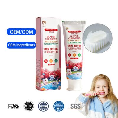 China Private Label 2-5 Years Bubblefruit Flavour Oral Health Anti-Cavity Deep Cleaning Sweet Flavors Children's Baby Kids Toothpaste for sale