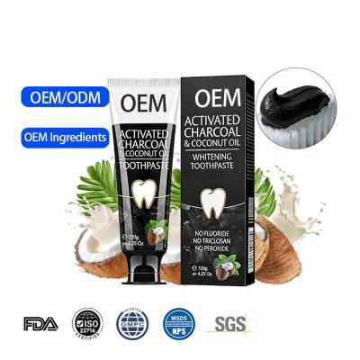 China Teeth Whitening Natural Coconut Oil Organic Toothpaste Private Label Custom Plant Based Toothpaste Without Fluoride for sale