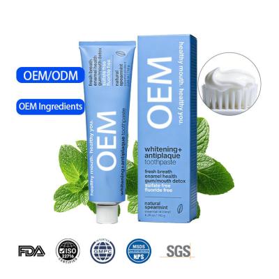 China Shelf Life 3 Years Organic Fluoride Free Toothpaste Hydroxyapatite Anti Cavity Strong Teeth Whitening Customizable Tube Home for sale