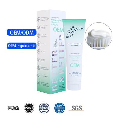 China Whitening Nano Hydroxyapatite Toothpaste Regular Size Adult Home Custom Main Ingredients Prevents Tooth Decay Teeth OEM ODM for sale