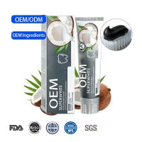 China Custom sample size brightening herbal toothpaste natural coconut oil flavor removes yellow stains eliminates bad breath for sale