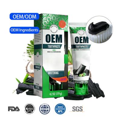 China Teeth Whitening Custom Mint Flavored Toothpaste Featuring Activated Bamboo Charcoal and Personalized Customized Formula for sale