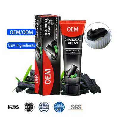 China OEM ODM Can Mint Flavored Natural Bamboo Charcoal Whitening Teeth Whitening Toothpaste Custom Private Label for sale