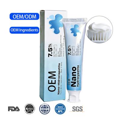 China Home Custom Private Label Adult Gum Repair Toothpaste Nano Hydroxyapatite Sensitive Formula OEM ODM Shelf Life 3 Years for sale