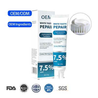 China OEM ODM Adult Custom Branding Teeth Whitening Products Enamel Oral Cleaning Repair Herbal Remove Stain Serum Nano Hydroxyapatite Toothpaste for sale