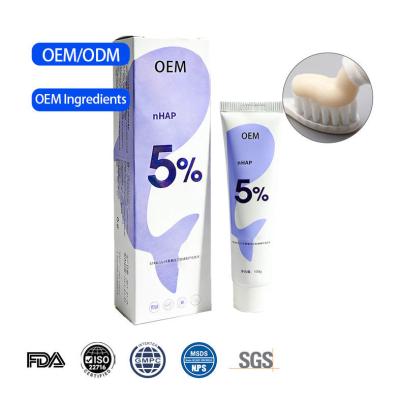 China Custom Toothpaste with 5 Percent Hydroxyapatite Shelf Life 3 Years Enamel Protection Tooth Strengthening and Stain Remover for sale