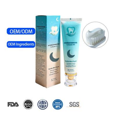 China Mint Flavor Teeth Whitening Toothpaste Organic Custom Hydrated Silica 10 Percent Hydroxyapatite Repairing Tooth Enamel for sale