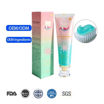 China Custom OEM ODM Can 100g Nicotinamide Multi Purpose Teeth Whitening Breath Cleansing Stain Removing Crystal Mint Toothpaste for sale