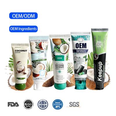 China Mint Flavor Support Sample Natural Tea Tree Oil Peroxide Gluten Free Sls Aseptic Coconut Toothpaste Custom Private Label Fluoride Free for sale