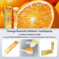 China children's anti-cavity orange flavor Toothpaste formulated to remove plaque prevent cavities and maintain fresh breath supporting overall oral hygiene routines for sale