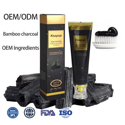 China Customized Niacinamide Teeth Whitening Toothpaste Anti-cavity Oral Cleaning Bamboo Charcoal Home Dentifrice Whitening for sale