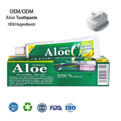 China Custom Aloe Vera Teeth Whitening Toothpaste Set Removes Plaque Prevents Cavities Contains Antibacterial Herbal Toothpaste for sale