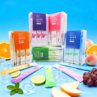 China Keepup Genuine Fresh Fruit Probiotic Multi-Fruit Fragrance PEACH Smell Regular Size Convenient Disposable Strip Oral Mouthwash for sale