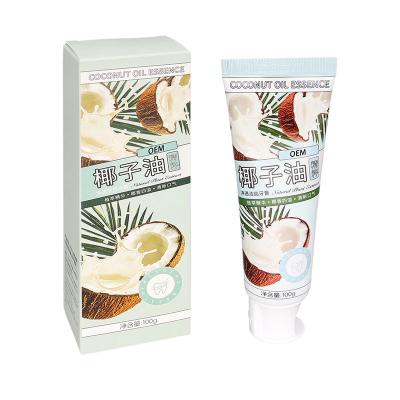 China Factory's Mint Flavor Organic Coconut Oil Toothpaste Deep Cleans Gums Fresh Breath Whitening Customizable Private Label ODM OEM for sale