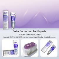 China Custom purple Whitening Toothpaste Removes Stains Whitens Teeth Restores Tooth Color Gardenia Flavored Whitening Toothpaste for sale