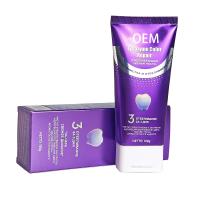 China Custom purple Color Correcting Toothpaste Removes Stains Whitens Teeth Restores Color Mint Flavored Whitening Toothpaste for sale