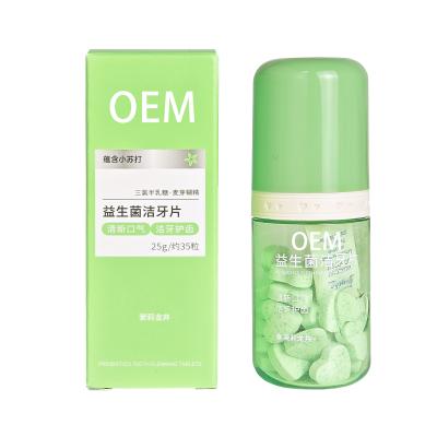 China OEM Custom Logo Teeth Whitening Toothpaste Herbal Tablets Stain Removal Fresh Breath Hydroxyapatite Mint Toothpaste Tablets for sale