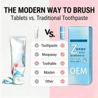 China Custom Tooth-cleaning pellets Mint Flavored Probiotic Mouthwash Granules Cleanse Breath Freshen the Mouth Portable Toothpaste Tablets for Outdoor Use for sale