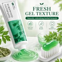 China Wholesale Custom Teeth Whitening Toothpaste with Herbal Mugwort Ingredients Protects Gum Tooth Enamel Antibacterial Anti Cavity Deep Cleaning Daily Use Mouth Healthy Adult 120g for sale