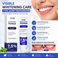 China Customizable Nano 7.5% Hydroxyapatite Whitening Private Label Chemical Toothpaste Anti Sensitive Oral Repair Fluoride Free 120g for sale