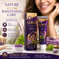 China Factory Teeth Whitening Color Correction ToothpastePurple Herbal Mint Flavor Removes Tooth Enamel Fluoride Free Dentifrice Blanchissant for sale