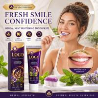 China High Quality 100g Purple Herbal Toothpaste Deep Cleaning Mint Flavor for Sensitive Teeth Whitening for Home Hotel Use for sale