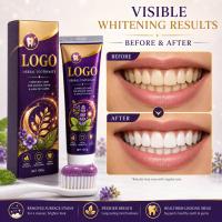 China High Quality 100g Purple Herbal Toothpaste Deep Cleaning Mint Flavor for Sensitive Teeth Whitening for Home Hotel Use for sale