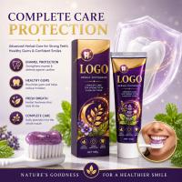 China High Quality 100g Purple Herbal Toothpaste Deep Cleaning Mint Flavor for Sensitive Teeth Whitening for Home Hotel Use for sale