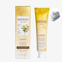 China Custom Teeth Whitening Toothpaste Herbal Honeysuckle Flavor Freshens Breath Protects Tooth Enamel Fluoride Free Dentifrice for sale