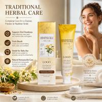 China Custom Teeth Whitening Toothpaste Herbal Honeysuckle Flavor Freshens Breath Protects Tooth Enamel Fluoride Free Dentifrice for sale