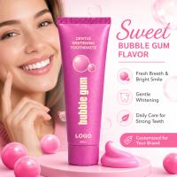 China High Quality Baking Soda Niacinamide Whitening Yellowing Removal Gum Care Toothpaste Bubble Gum Sweet Fruit Instant Stain Remover Fresh Oral Toothpaste for sale