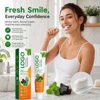 China Factory Price OEM Bamboo Charcoal Mint Whitening Toothpaste Natural Stain Removal Fresh Breath Teeth Whitening Toothpaste for sale