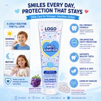 China Wholesale Cheap OEM Private Label Kids Toothpaste Olaflur Anti Sugar Acid Enamel Protection Children's Toothpaste for sale