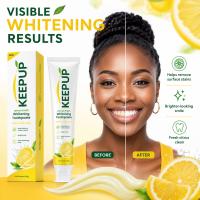 China Bulk Custom Lemon Extract Teeth Whitening Toothpaste Lemon Fresh Clean Feeling Gentle Gum Care Private Label Oral Product for sale